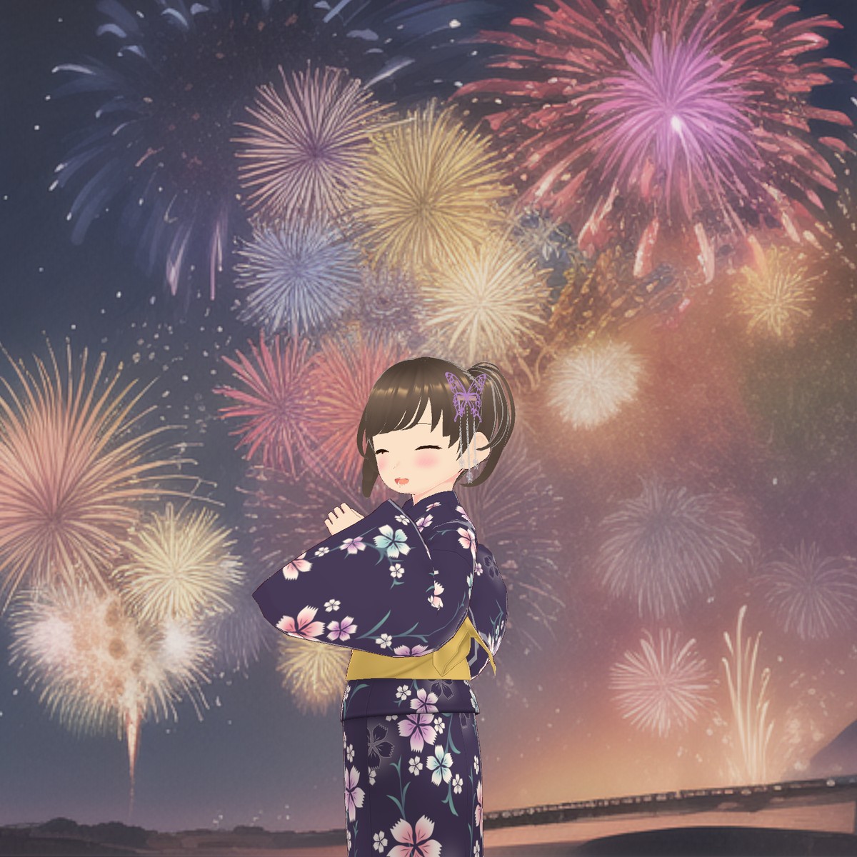 茶々乃葉なつめさんの写真・動画 Aiアートの花火、美しすぎる。 故に、様々撮りたくなる茶々乃葉。 Vroid Hub