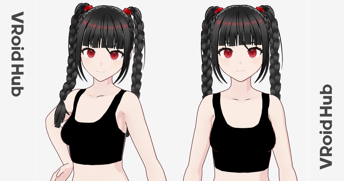 Braided Twintail Hair Vroid Hair Preset Vroid Hub